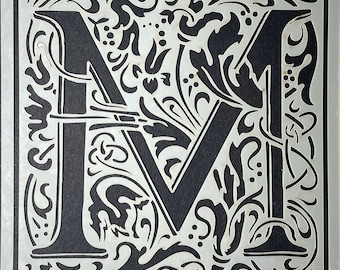 William Morris Inspired Cloister Letters Letter T Craft Stencil - Etsy