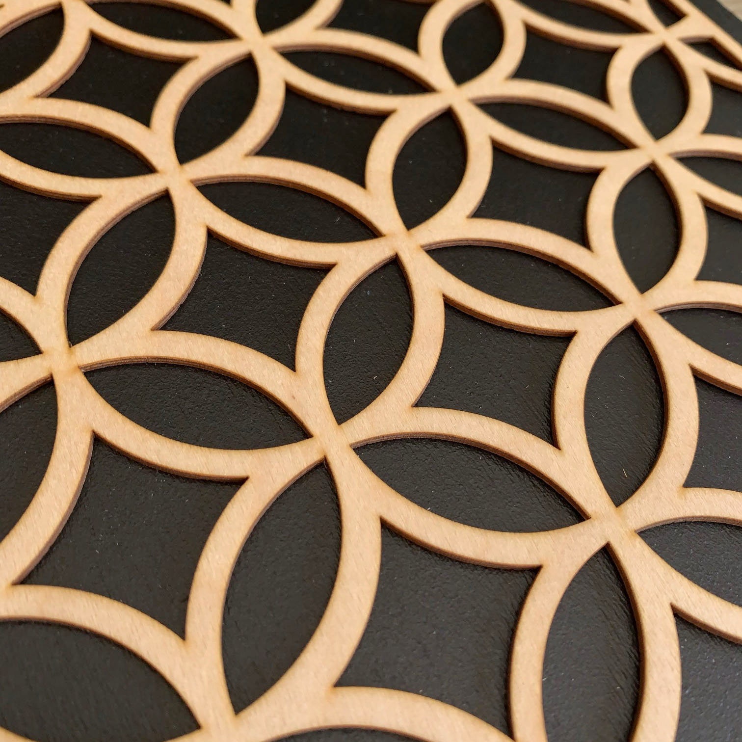 Geometric Wood Inlay Panel: Ellipses & Diamonds, Self Adhesive - Etsy