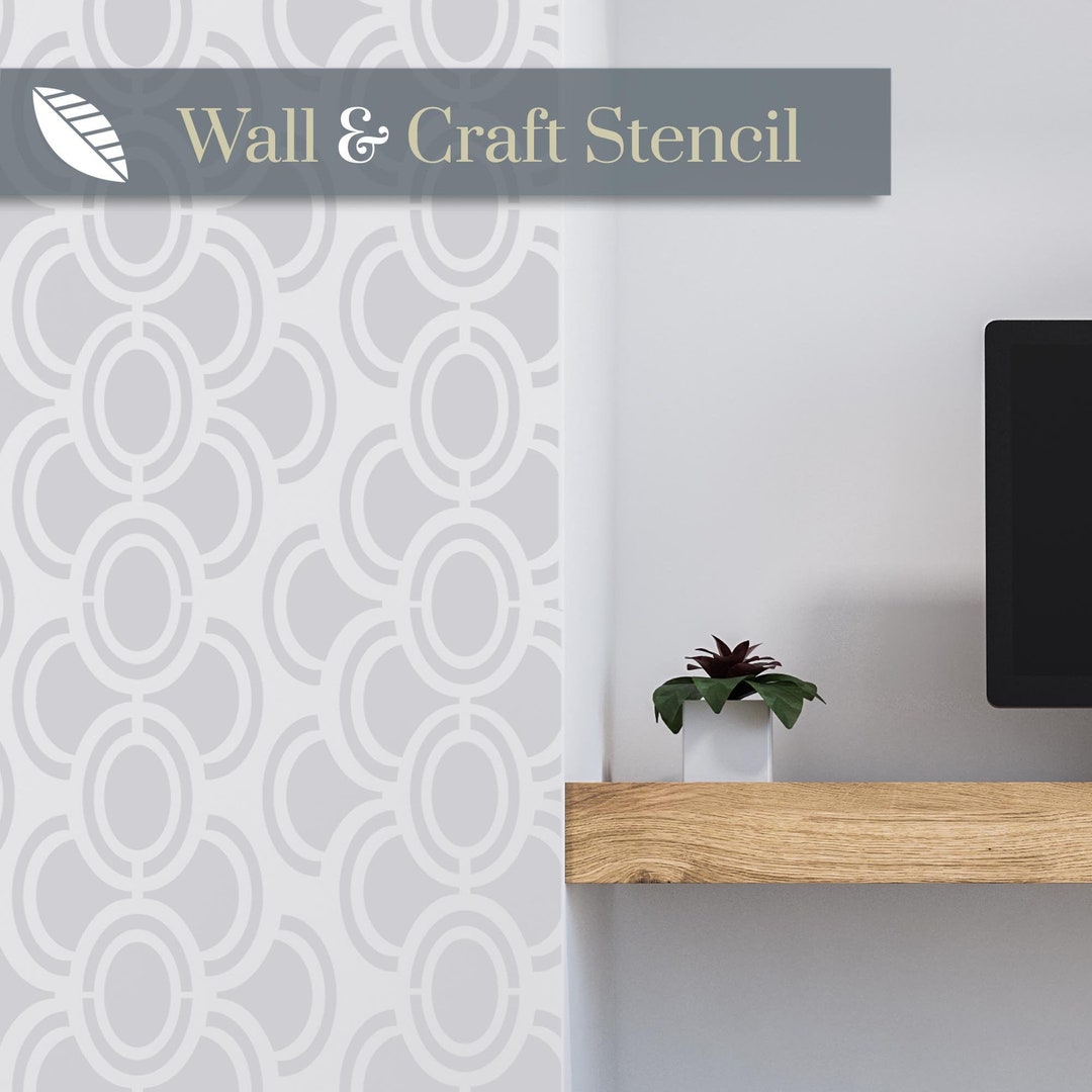 OVAL CHAIN Large Stencil for Decorating Walls. A Geometric Design for ...