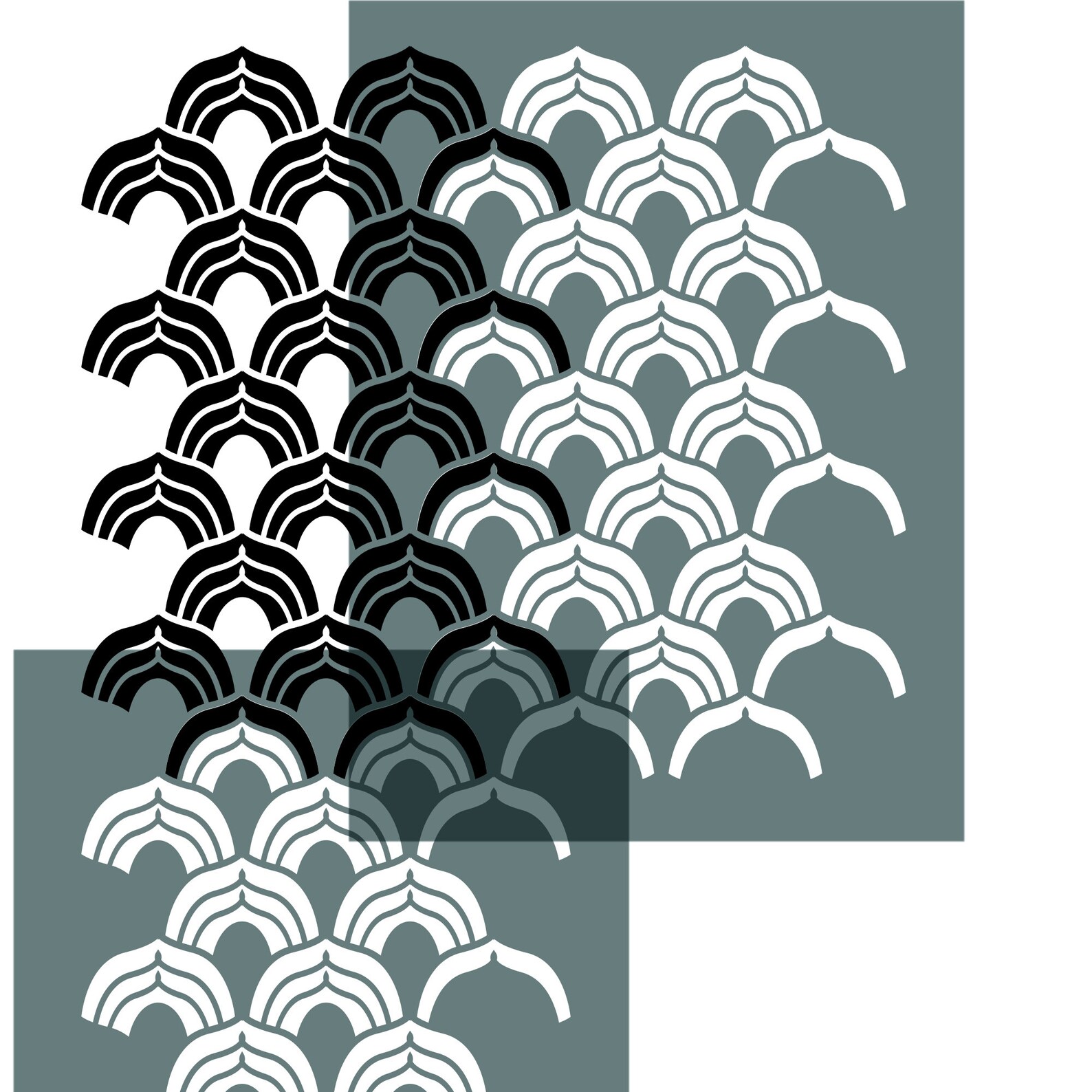 WAVED GEOMETRIC Stencil. Repeating Design for Furniture and - Etsy