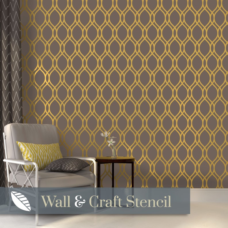 RETRO WAVE Allover Wallpaper Stencil / Reusable Stencils / DIY | Etsy