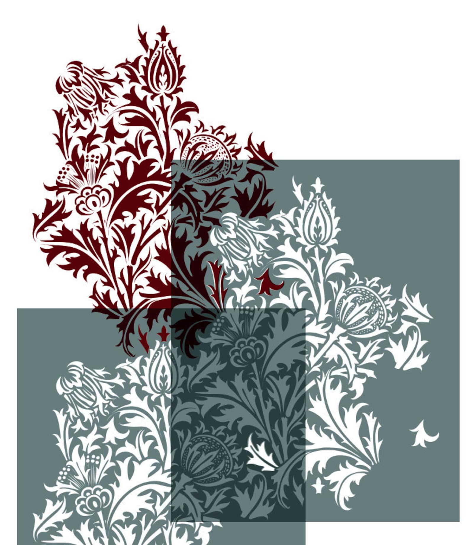 William Morris Thistle Wall Stencil for Painting Based on a - Etsy