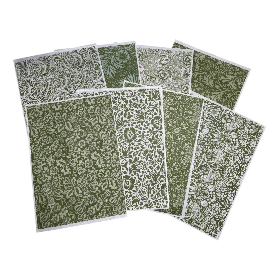 William Morris Rice Paper Collection. 8 Individual Designs on 35gsm ...