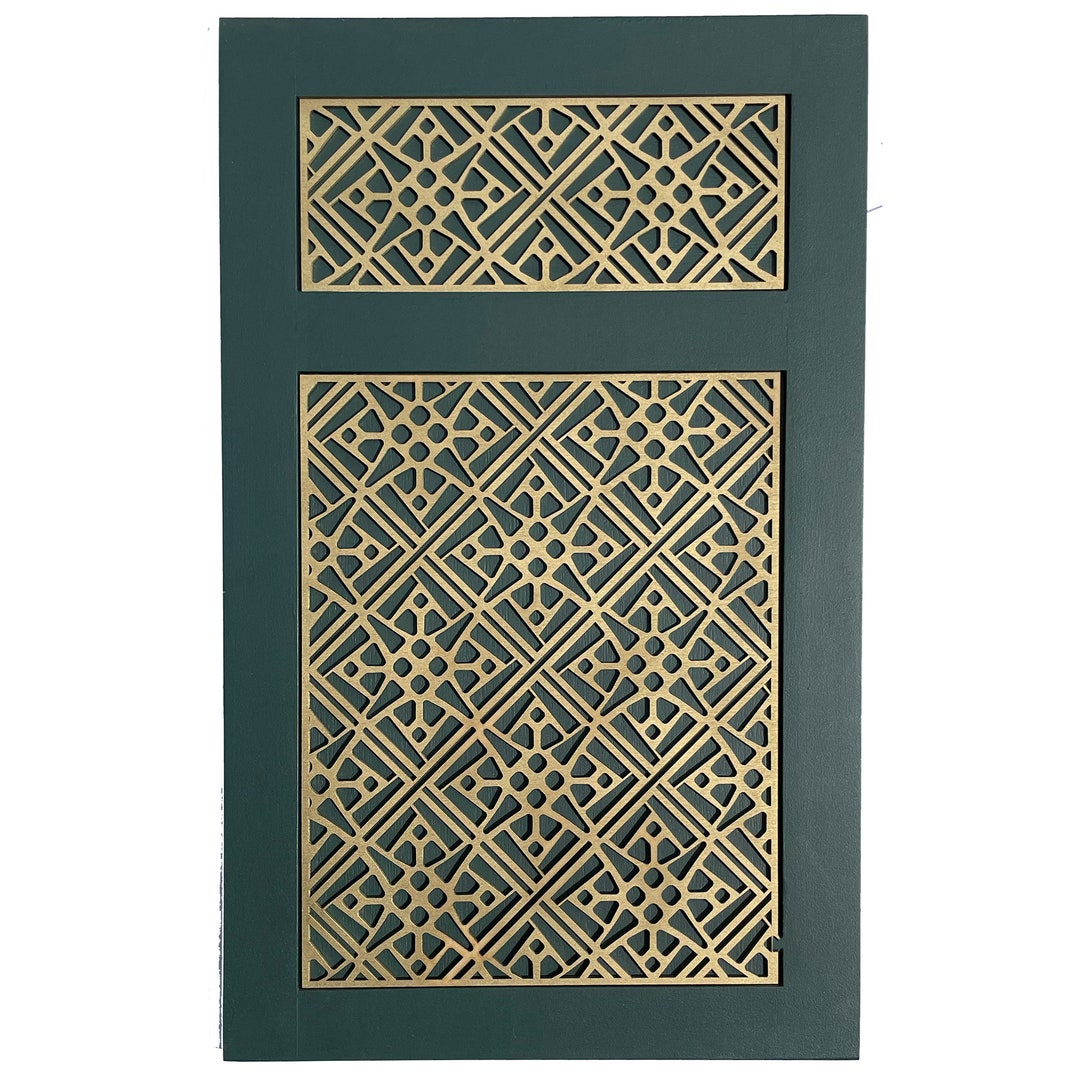 Geometric Wooden Inlay Panel: Self Adhesive Wall Art Stencil W163 - Etsy