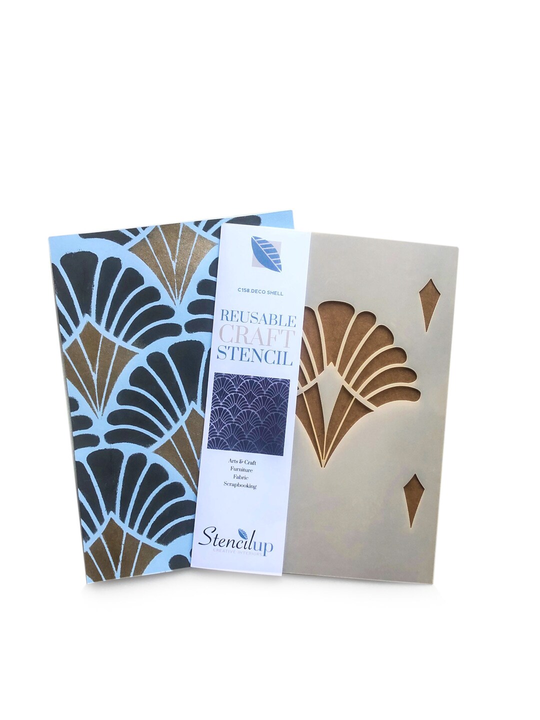 DECO SHELL CRAFT Stencil, Repeating Design to Create Art Deco Style ...