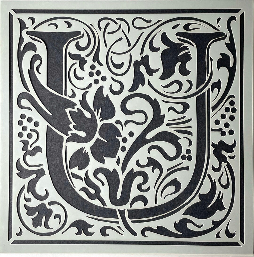 William Morris Inspired Cloister Letters - Letter U - Etsy