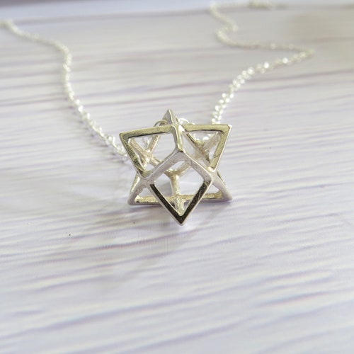 Merkaba Necklace Merkaba Pendant Kabbalah Jewelry 3D Star - Etsy