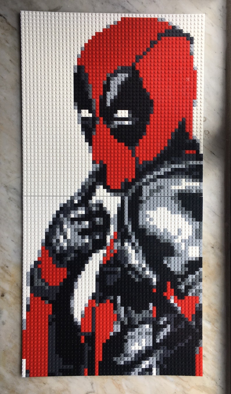 Deadpool 40cm80cm Lego-like Brick Mosaic - Etsy UK