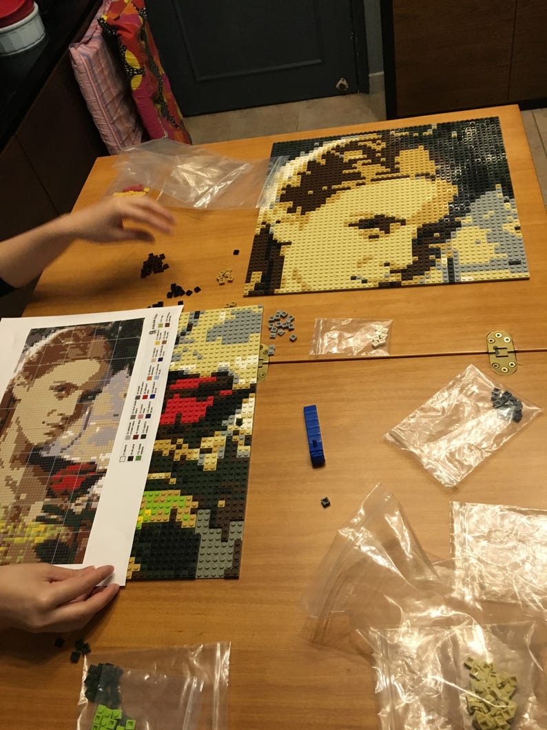 40cm80cm Emma Watson Portrait Lego-like Brick Mosaic - Etsy