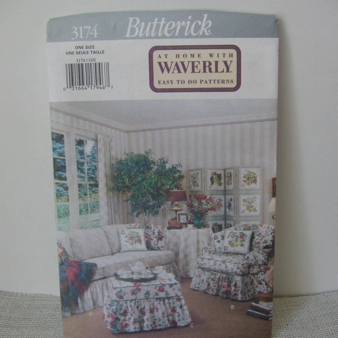 Butterick at Home With Waverly, Easy to Do Patterns for Slipcovers 3174 ...