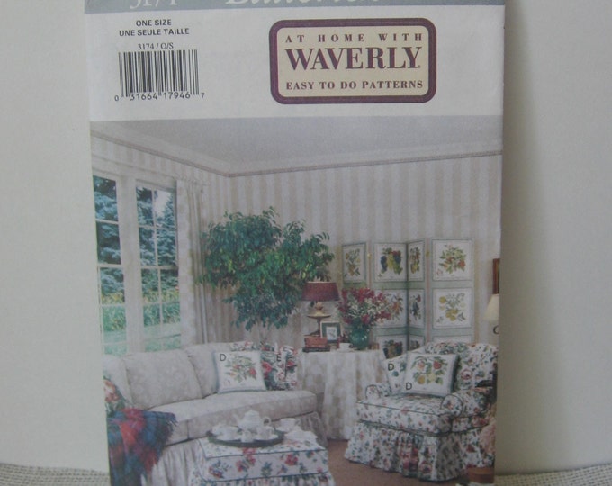 Butterick at Home With Waverly, Easy to Do Patterns for Slipcovers 3174, Notonlybuttons - Etsy