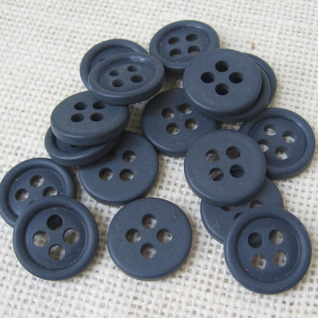 Matte Black 7/8 Inch Buttons With 4 Large Holes, Costumes Clothing ...