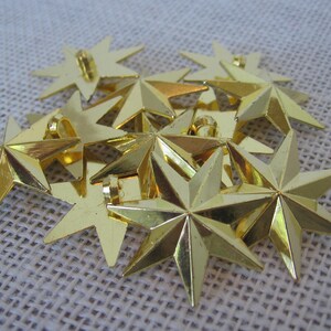 Decorative 1 1/4 Star Shank Buttons / Gold Statement - Etsy