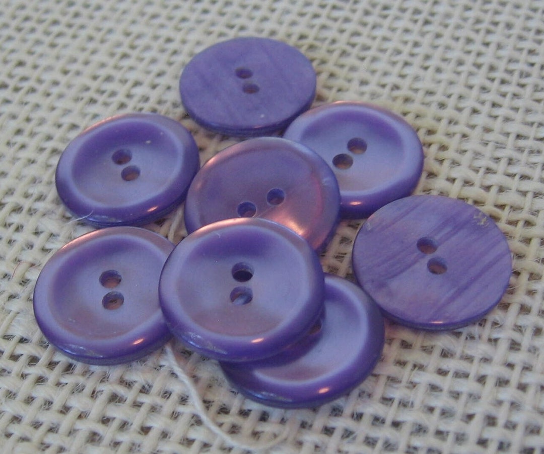 8 Purple 5/8 Inch Buttons, Plastic 2 Hole Button, Costumes Clothing ...