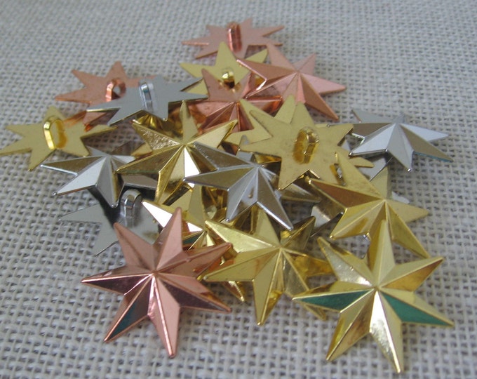 Decorative 1 1/4 Star Shank Buttons / Gold or Silver or - Etsy