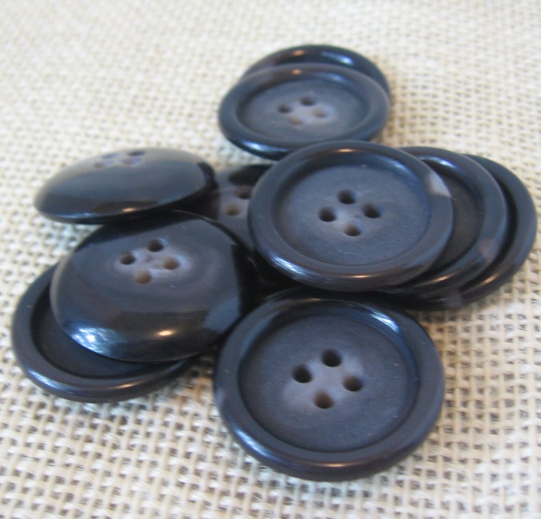 Large 1 1/8 Inch Dark Brown Round Plastic 4 Hole Buttons, You Pick Lot ...