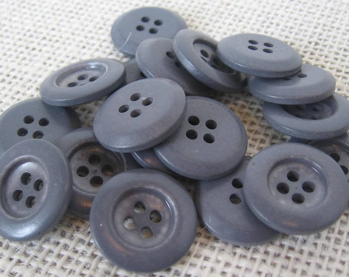 35 Blue Gray 3/4 Inch Buttons, Plastic 4 Hole Round Button, Sewing ...