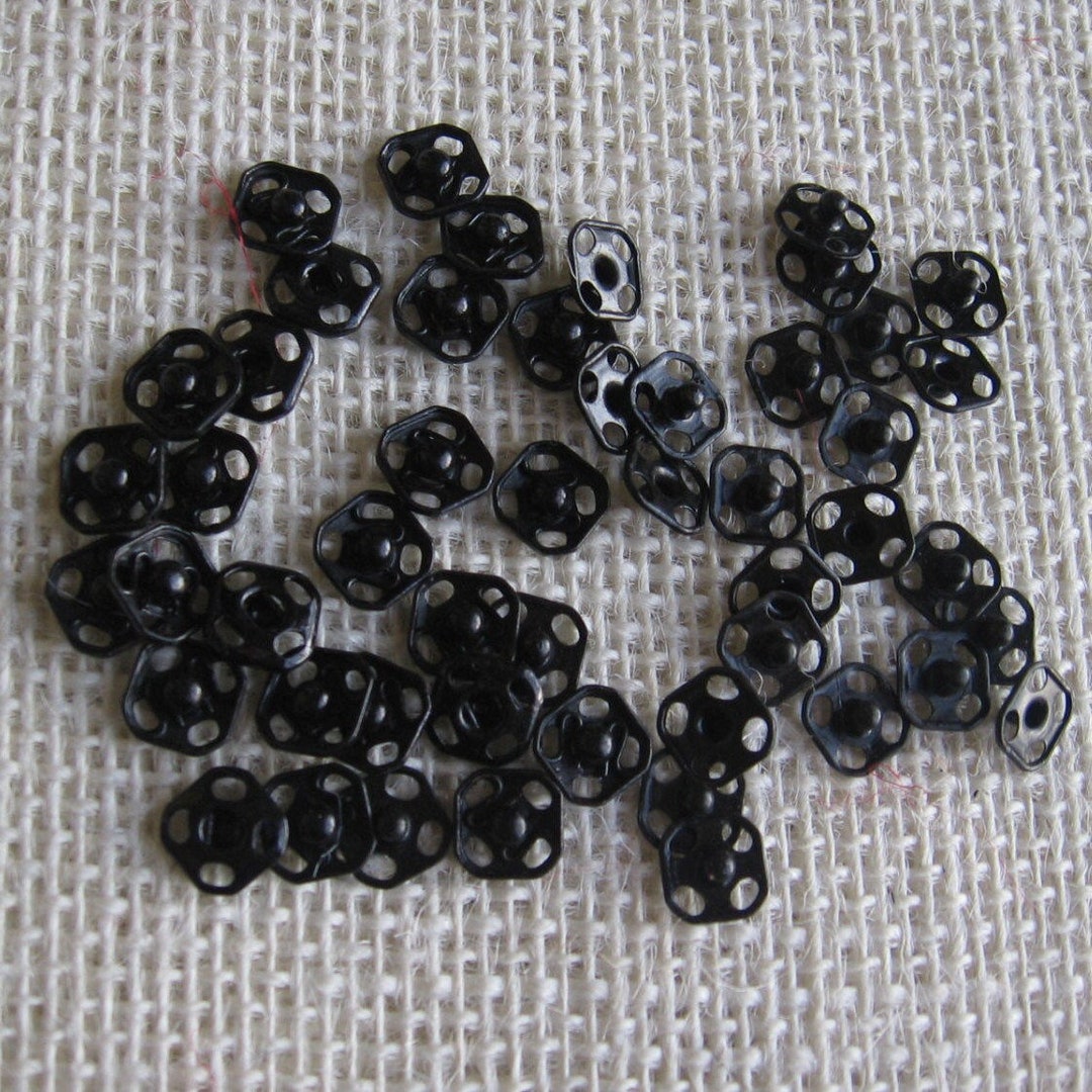 Small Square Black Snaps, Lot of 25 Pairs, 5/16 Inch Metal Snaps ...