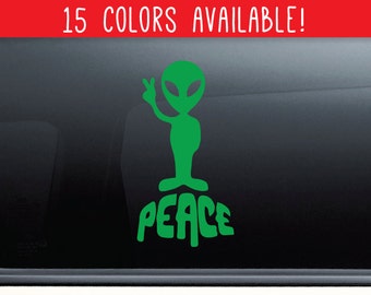 Alien Peace Decal Vinyl Sticker for Car Wall Laptop Bumper Decal - Etsy