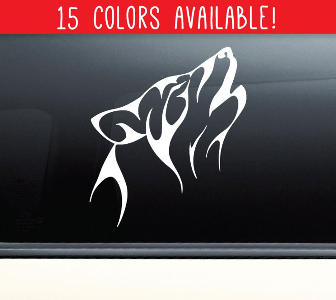 Wolf Vinyl Decal | Tribal Wolf Decal for Cars, Laptops, Tumblers - Etsy