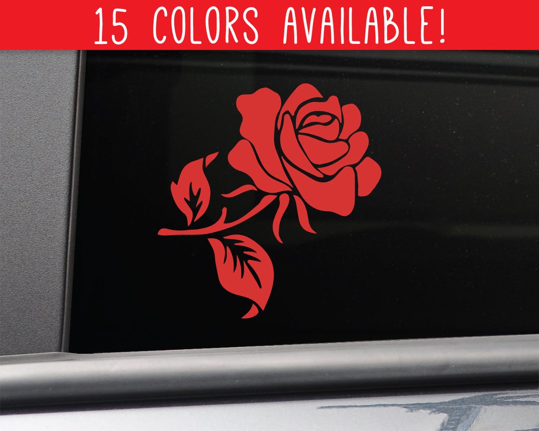 Rose Vinyl Decal | Rose Decal for Cars, Laptops, Tumblers - Etsy