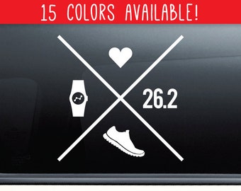 Runner Girl Races 5k 10k 15k 13.1 26.2 Marathon Race Decal Sticker ...