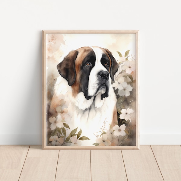 St Bernard Art Print - Etsy