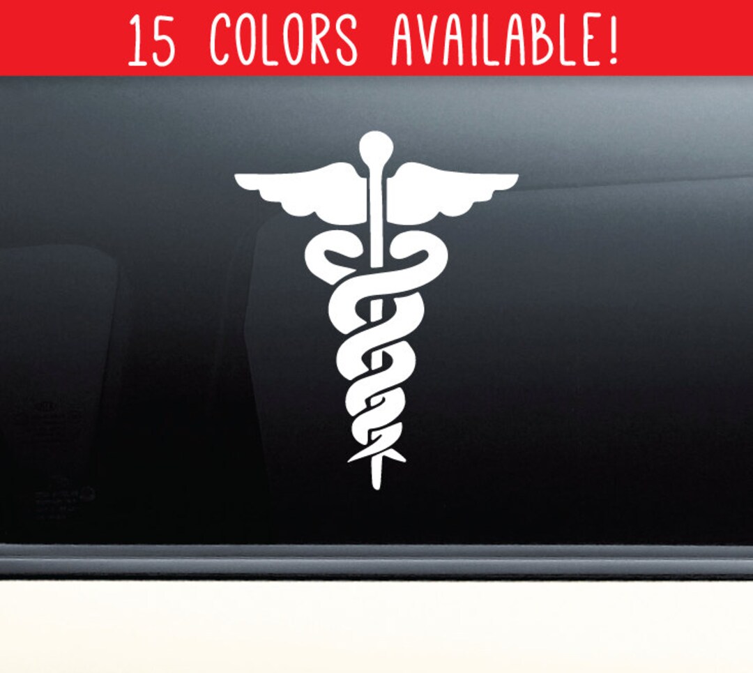 Caduceus Snake Vinyl Decal | Medical Worker Gift | Medical Emblem Decal ...