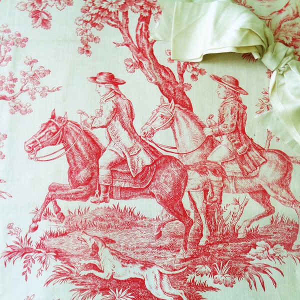 Red Toile Fabric - Etsy