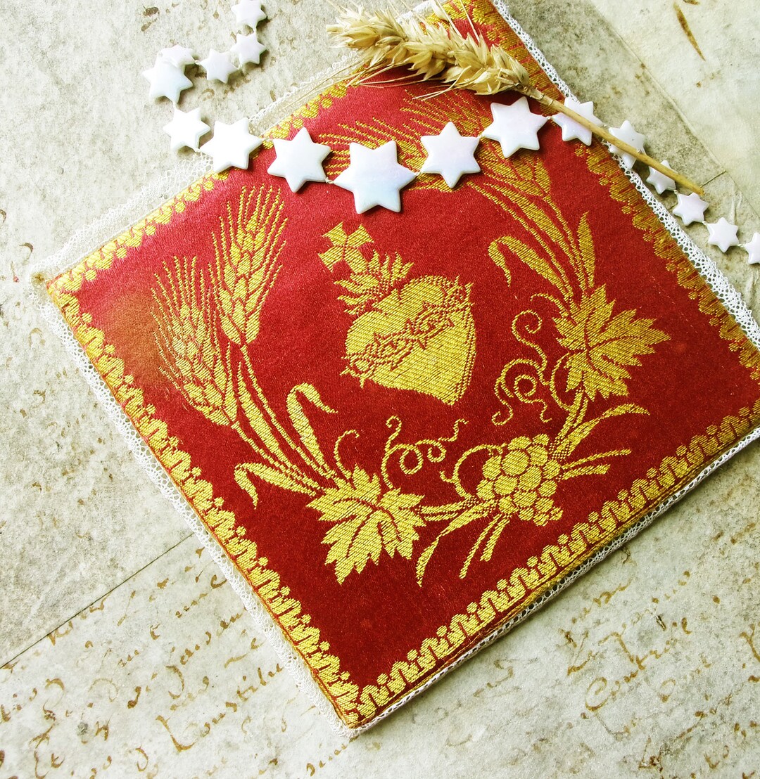 Antique Sacred Heart Jesus Christ French Pall Chalice Ciborium - Etsy