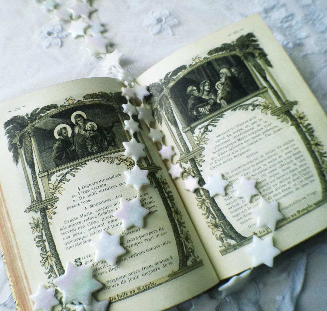 Antique French Prayer Book: 1912 Leather Bound Art Nouveau Christmas ...