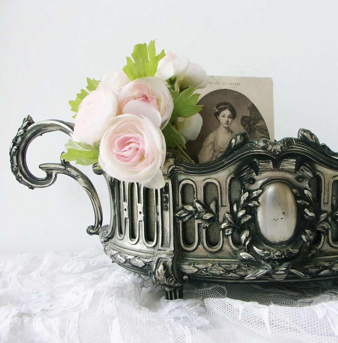 Antique French Planter Jardinière Silverplated Centerpiece 1800s Louis ...