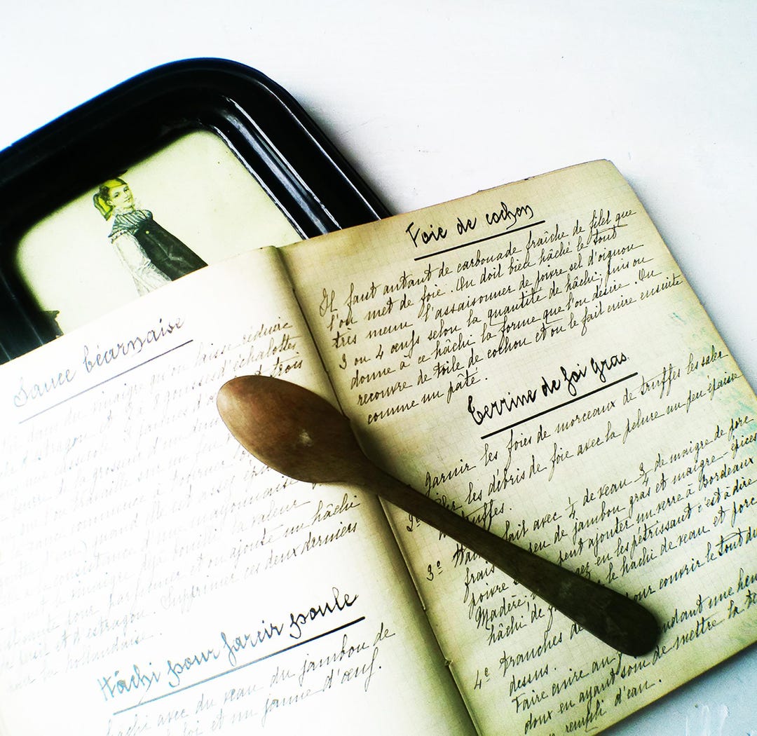 Cook Book 1900-1930s Hand Written Recipe Book French Calligraphy ...