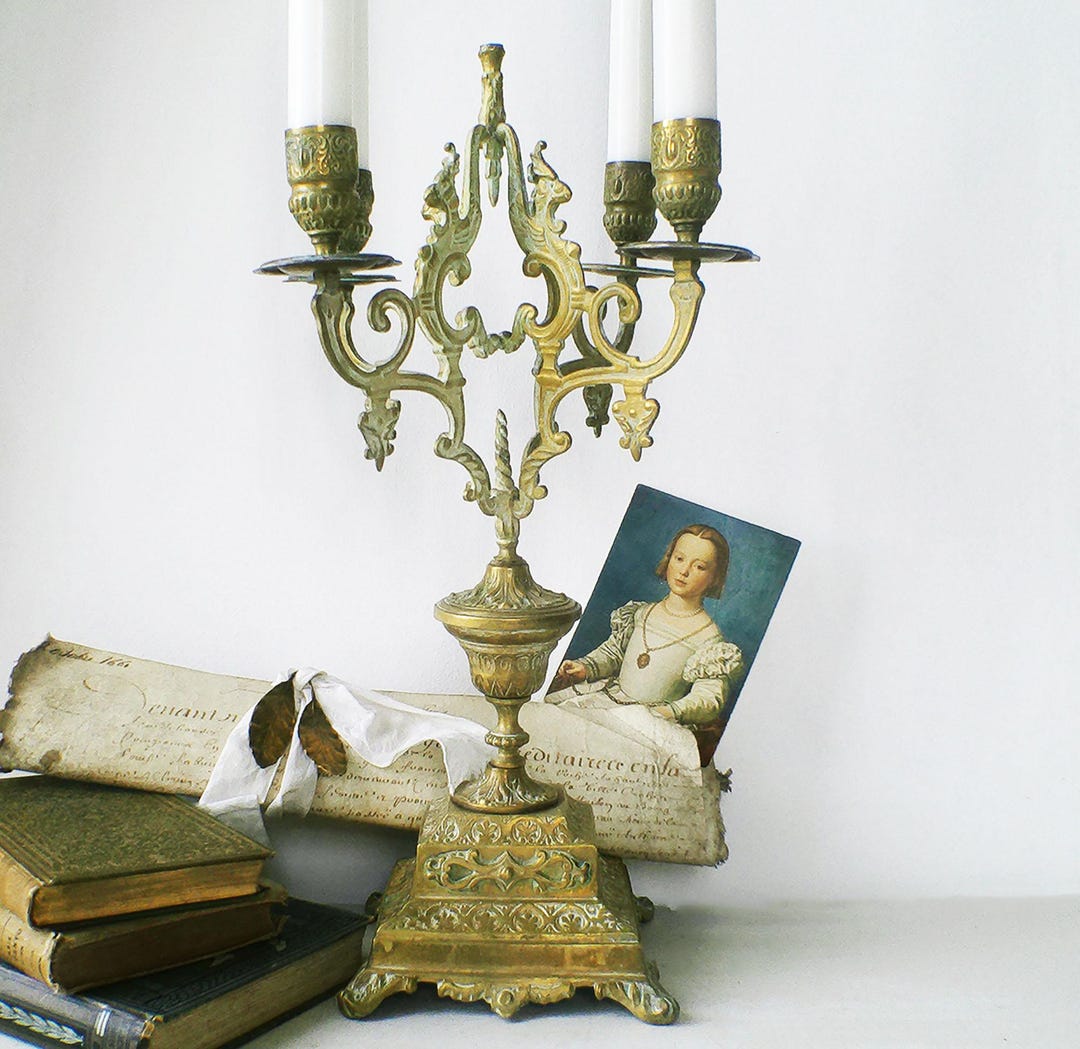 1800s French Gilded Candelabra Antique Renaissance Style Fairy Tale ...