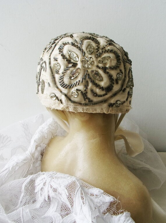 Antique Embroidered Baby Bonnet French Cream White an… - Gem
