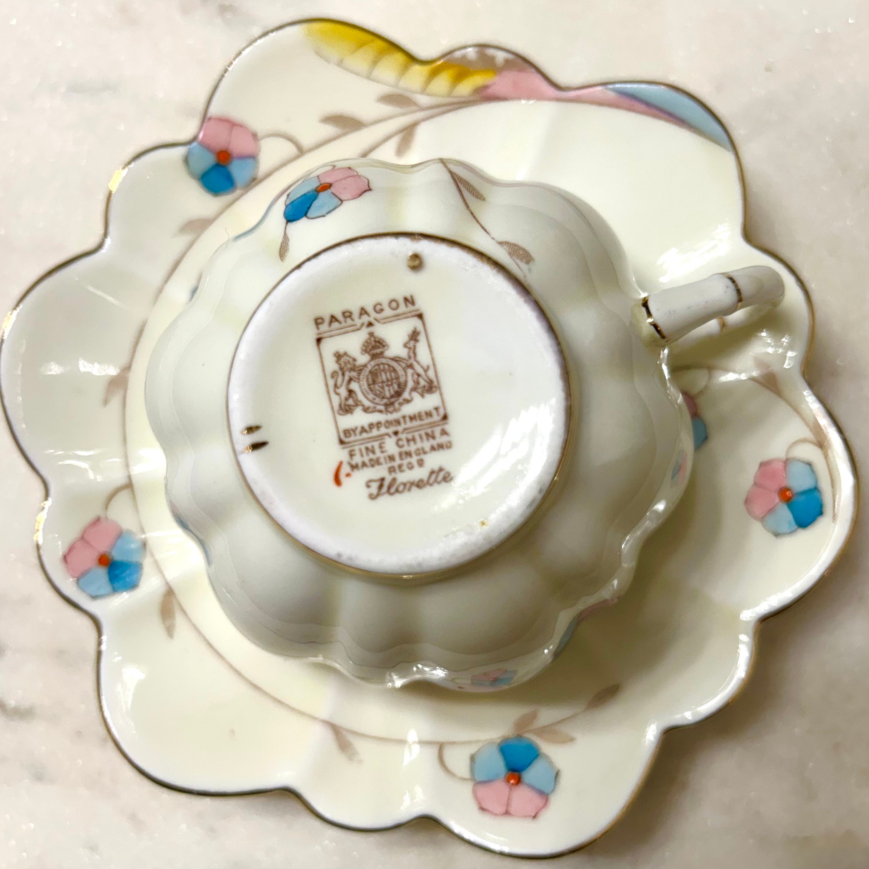 Paragon Florette Art Nouveau Hand Painted Tea Cup and Saucer - Etsy