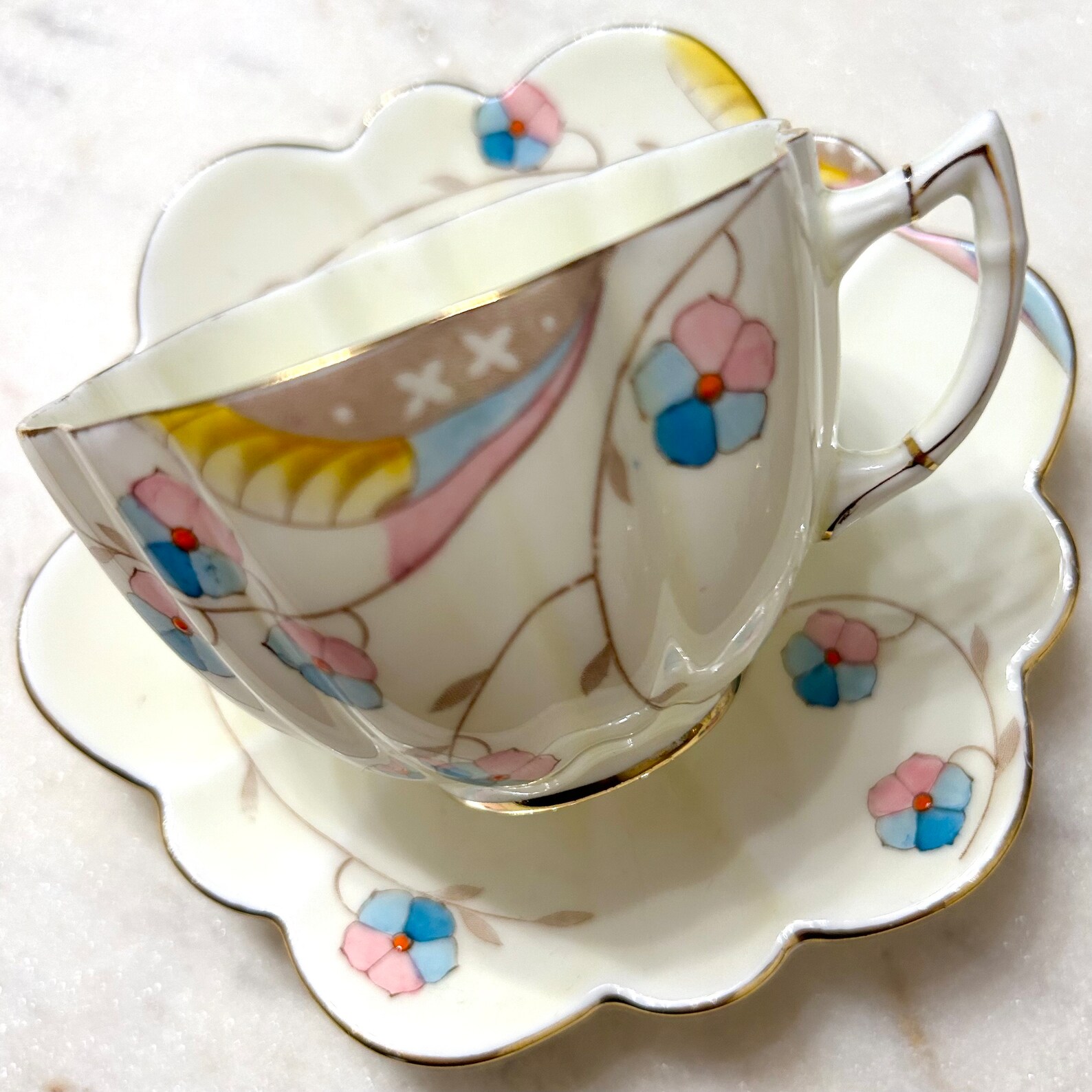 Paragon Florette Art Nouveau Hand Painted Tea Cup and Saucer - Etsy