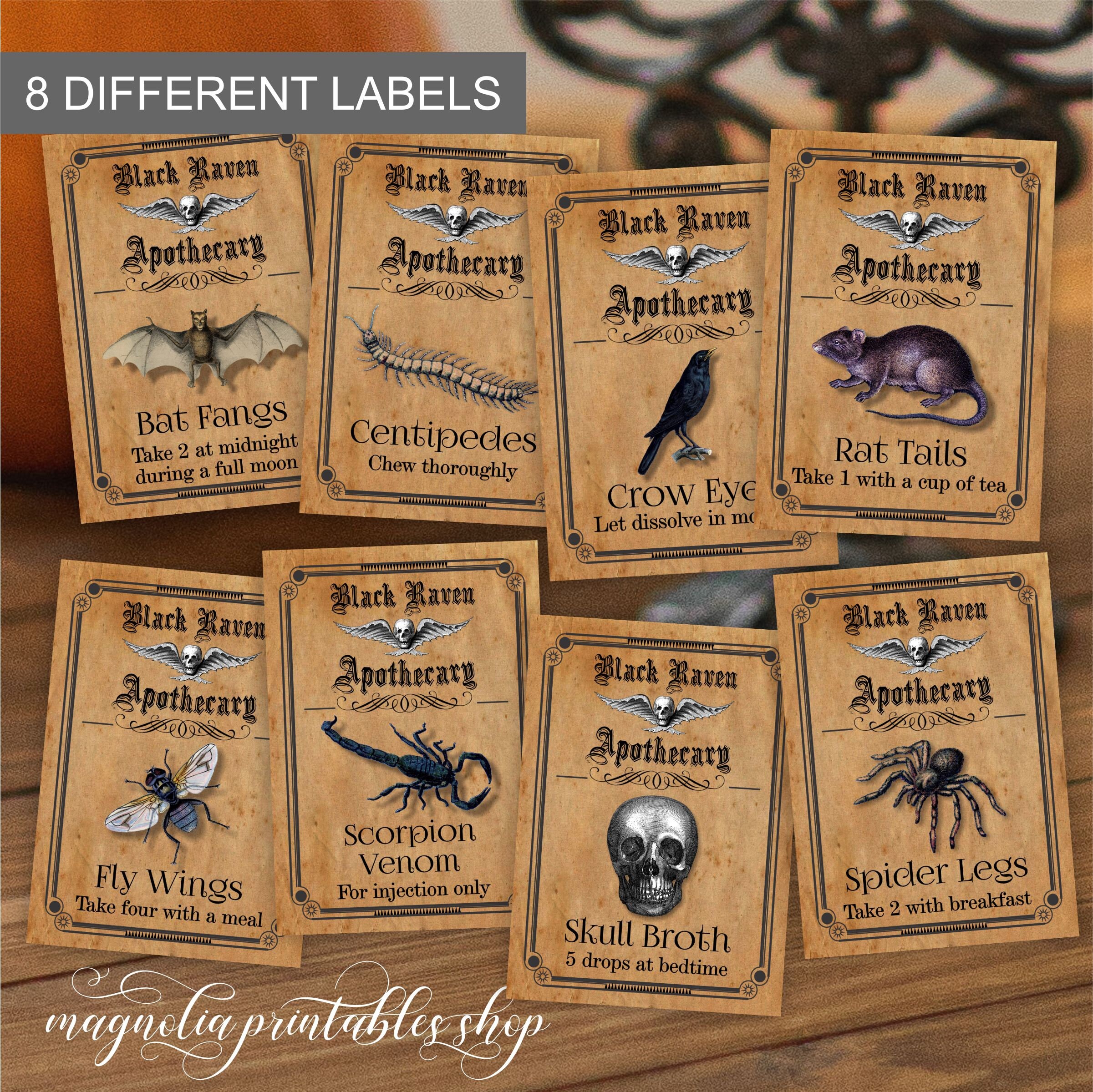Printable Apothecary Labels, Halloween Potion Labels, Creepy Gross ...