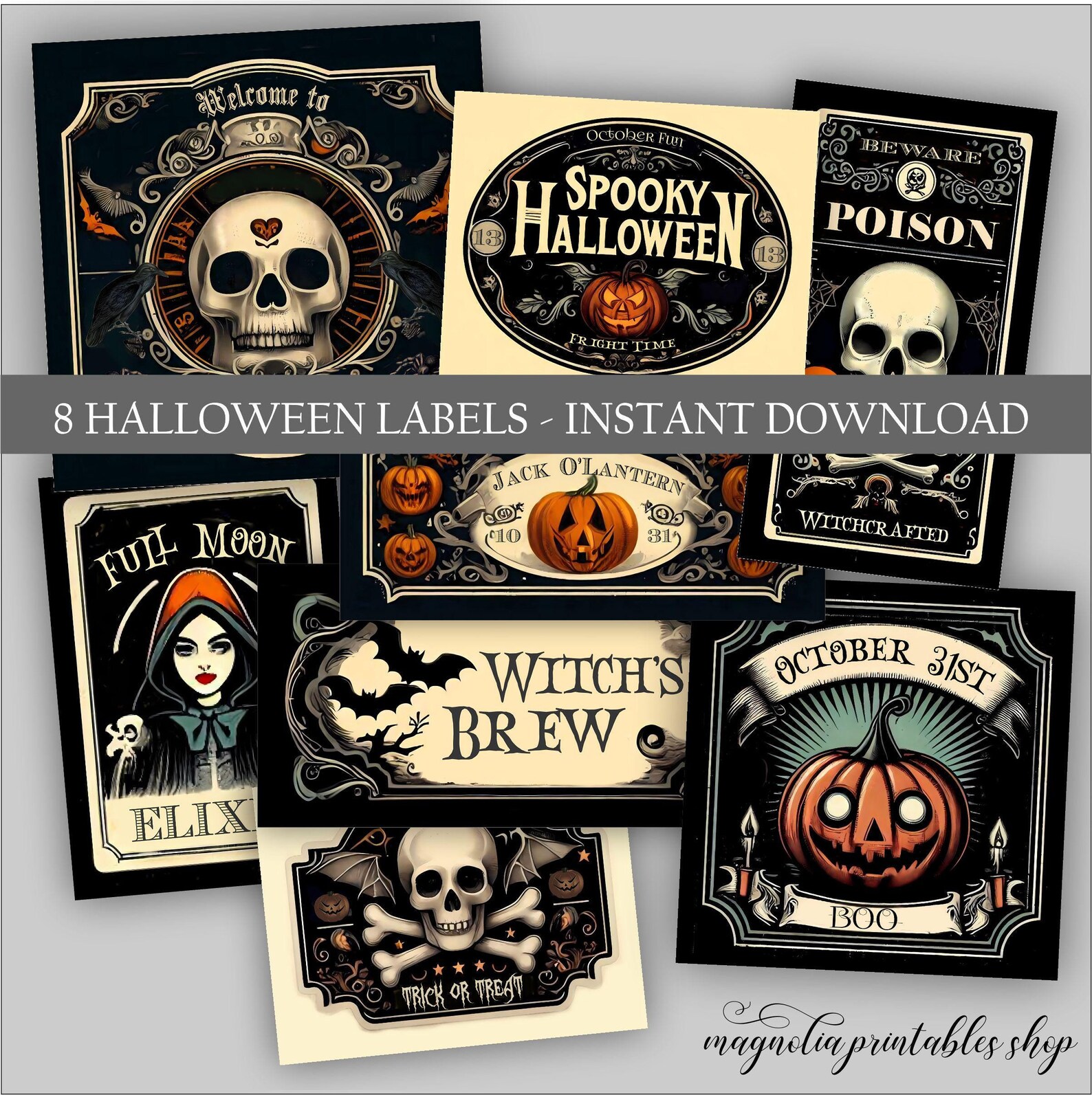 Printable Halloween Labels, Apothecary Potion Labels, Crafting Collage ...