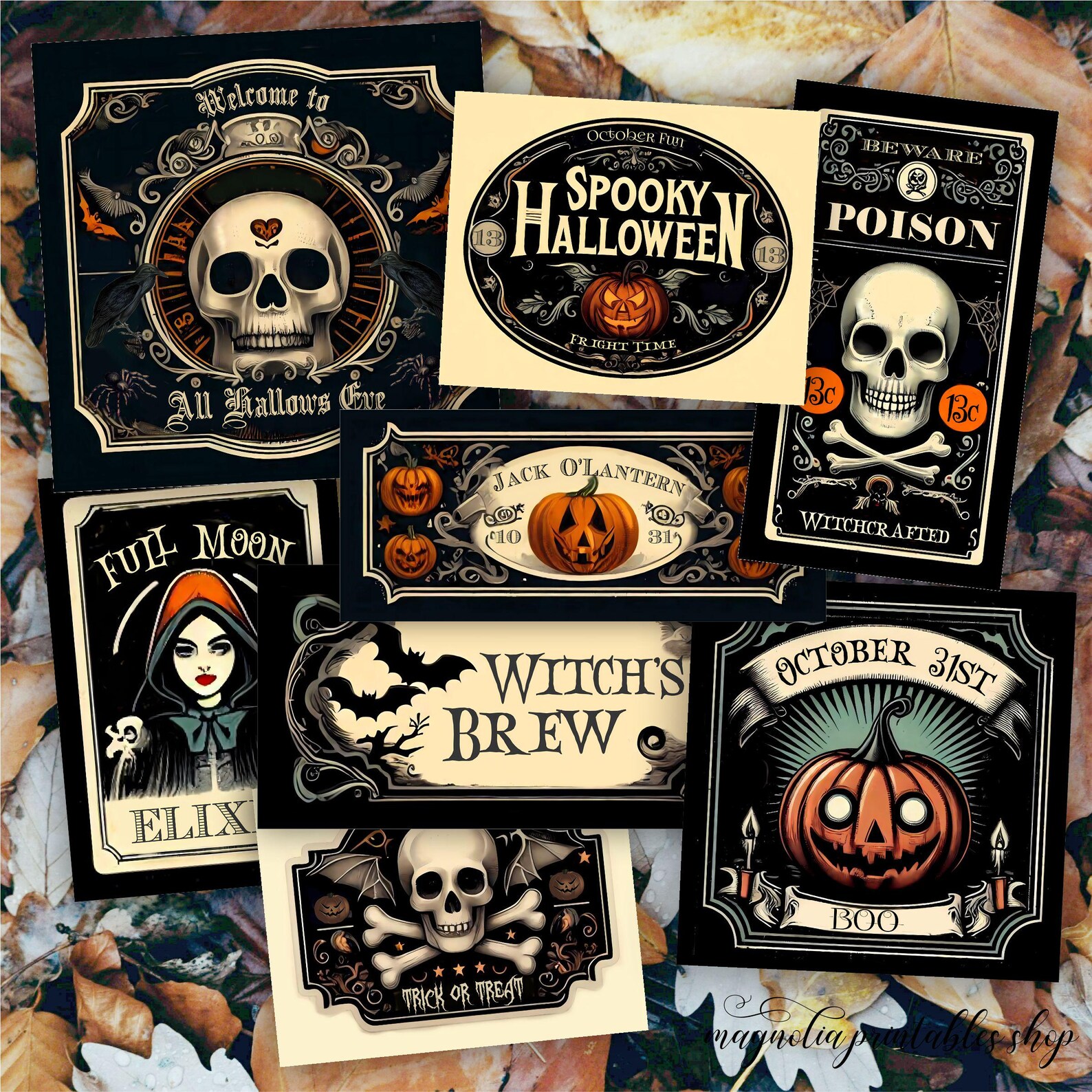 Printable Halloween Labels, Apothecary Potion Labels, Crafting Collage ...