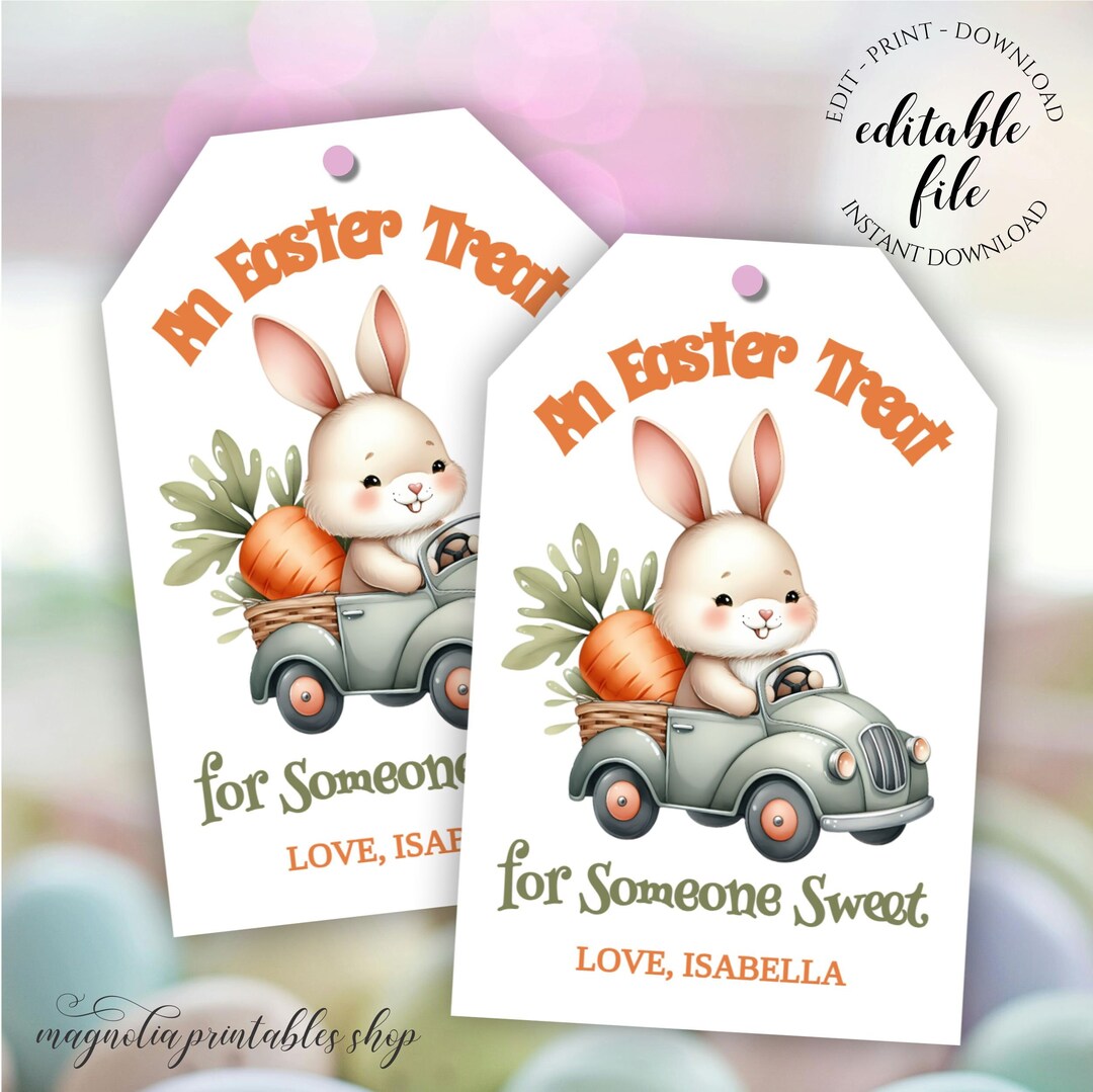 Easter Gift Tag Template, Editable Easter Treat for Someone Sweet Tag ...