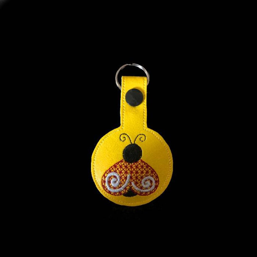 In Hoop Lady Bug Key Fob - Etsy
