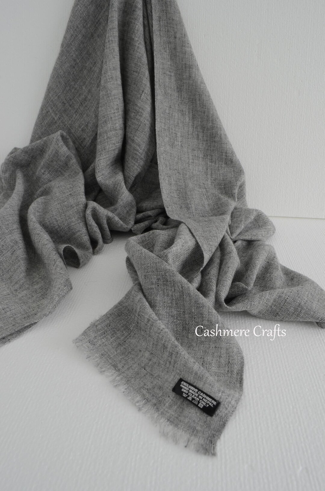 Gray Pashmina Cashmere Scarf Shawl - Handmade Nepalese Stole - Etsy