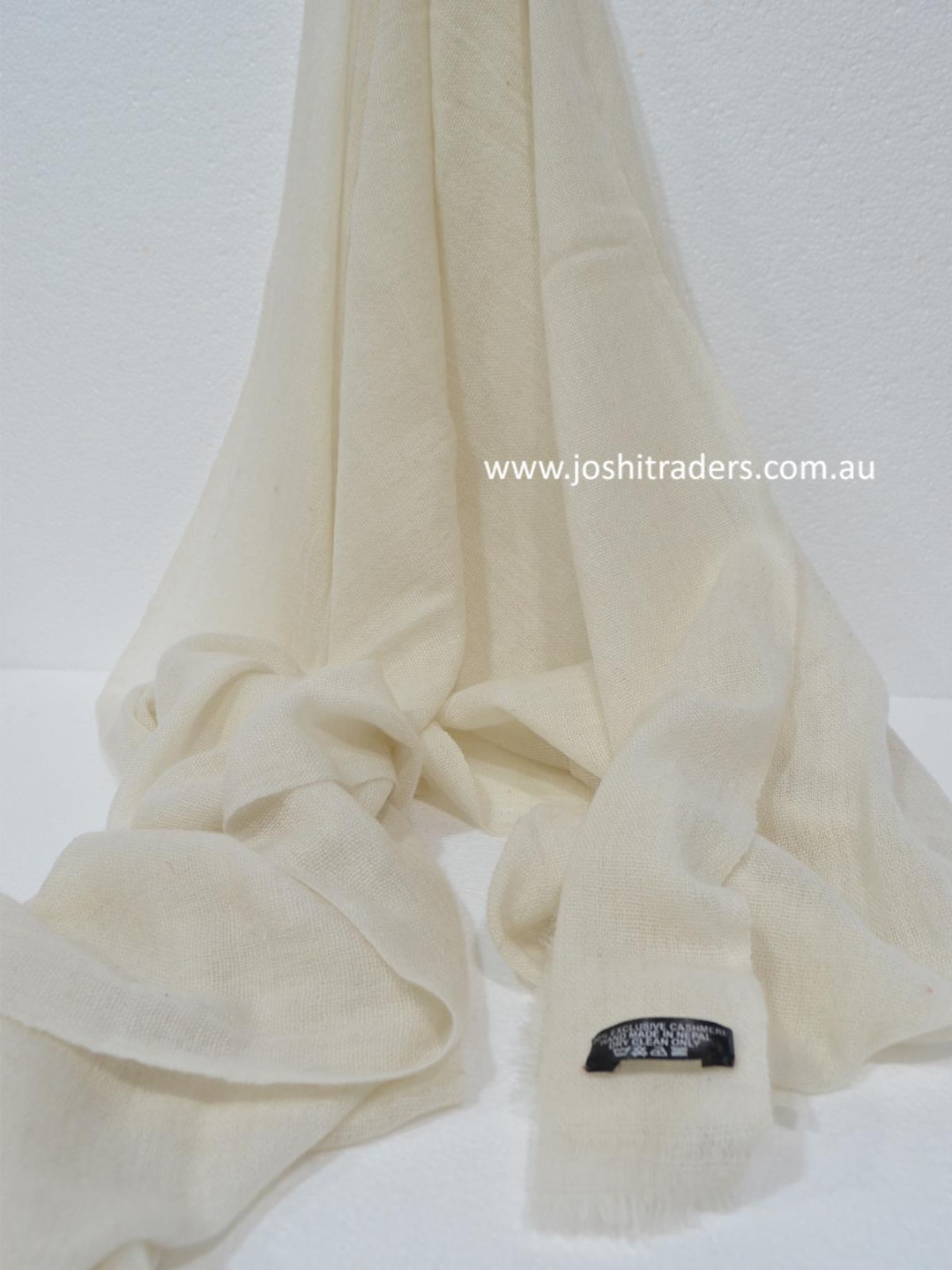 Ivory Pashmina Scarf: Handmade Nepalese Cashmere Shawl, Warm Stole - Etsy