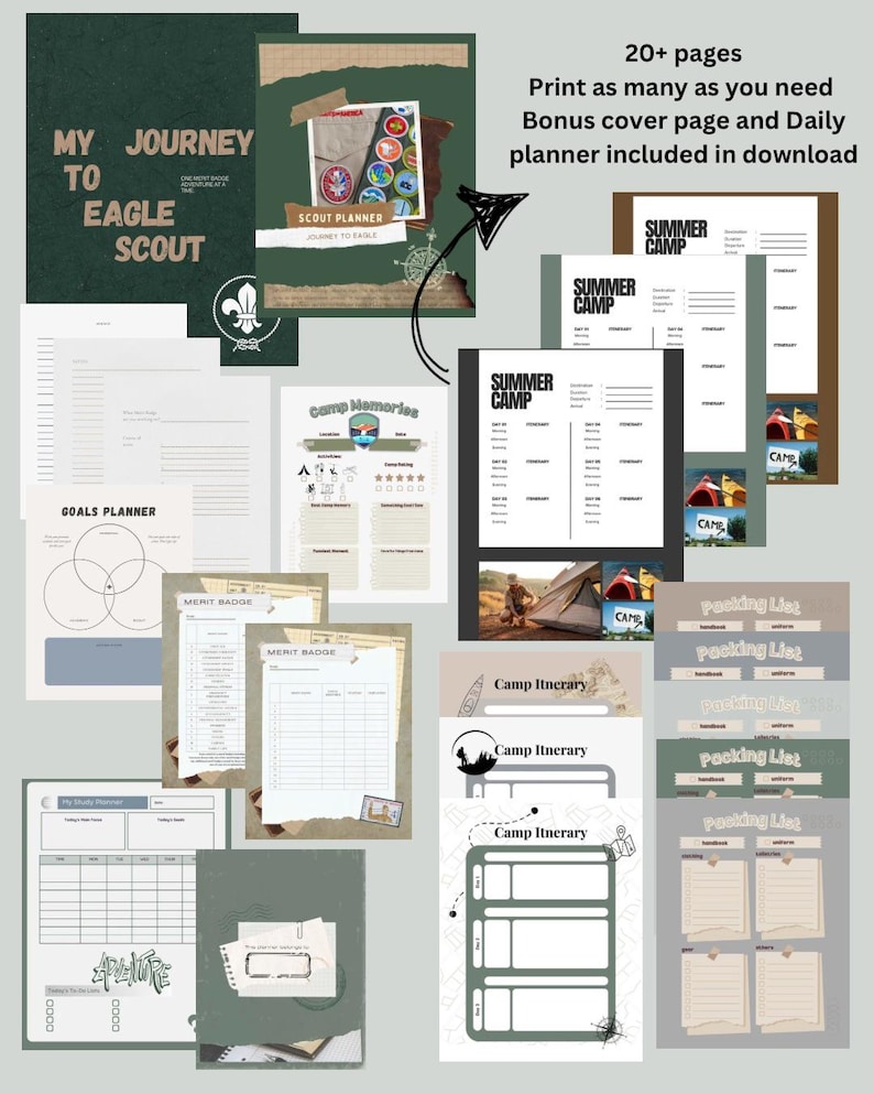Printable Scout Planner | Scouting Organizer | Merit Badge Tracker ...