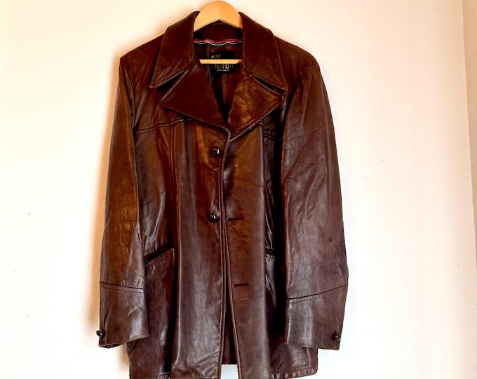 Vintage Late 60s - Early 1970s Dark Brown Leather Jacket - Gorgeous ...