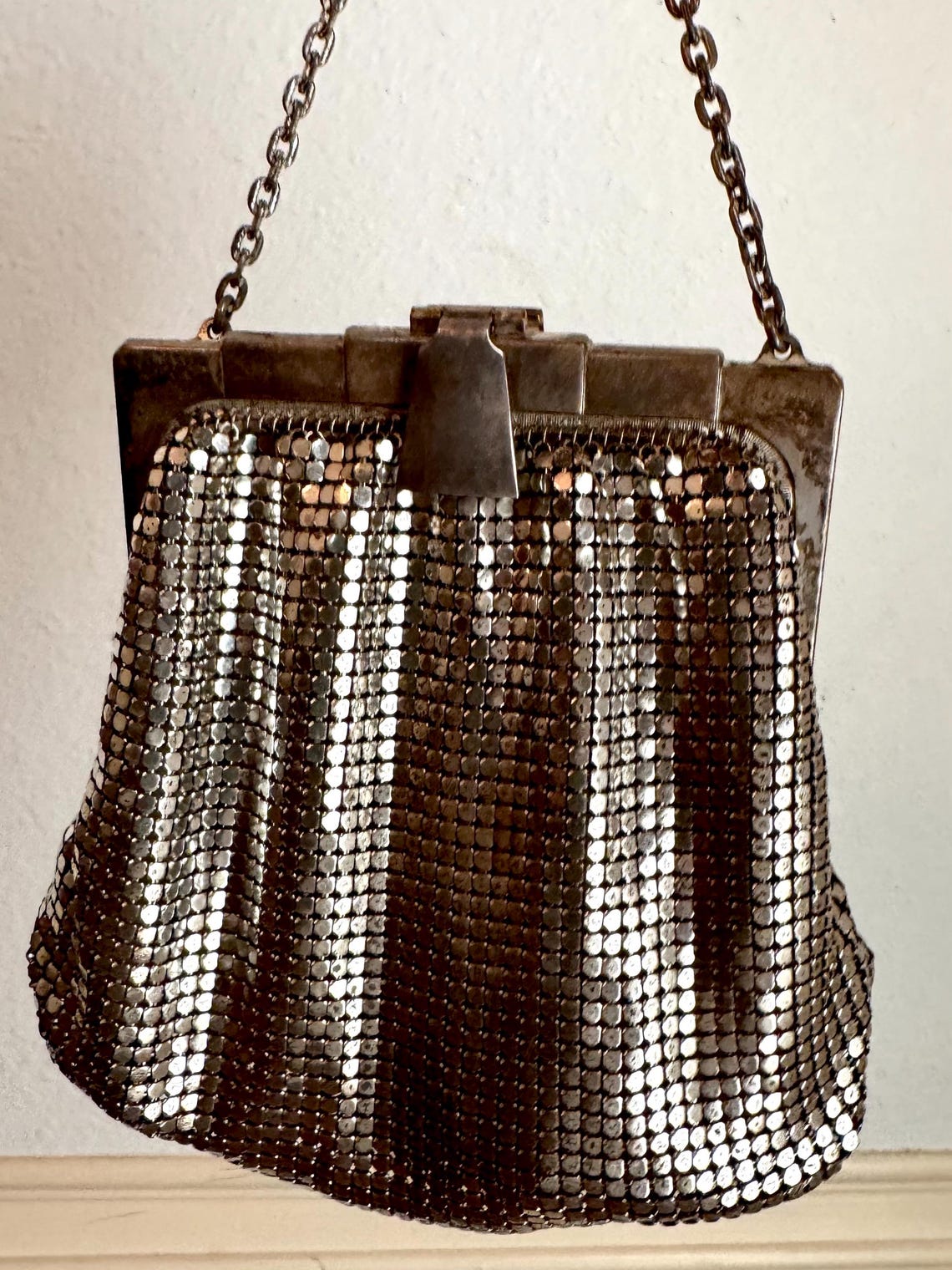 Antique - Vintage 1920s - 1930s Art Deco Silver Chainmail Metal Handbag ...