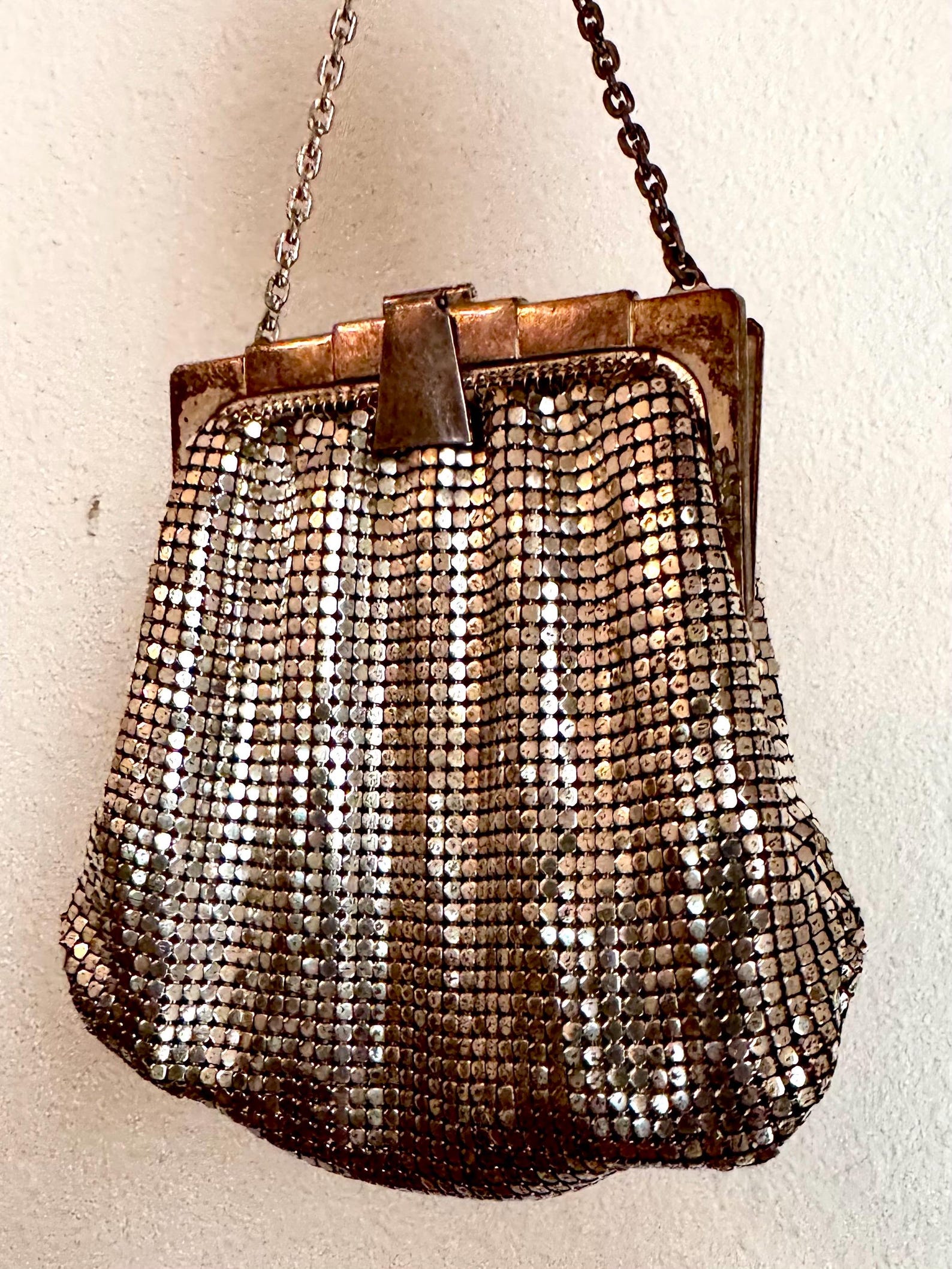 Antique - Vintage 1920s - 1930s Art Deco Silver Chainmail Metal Handbag ...