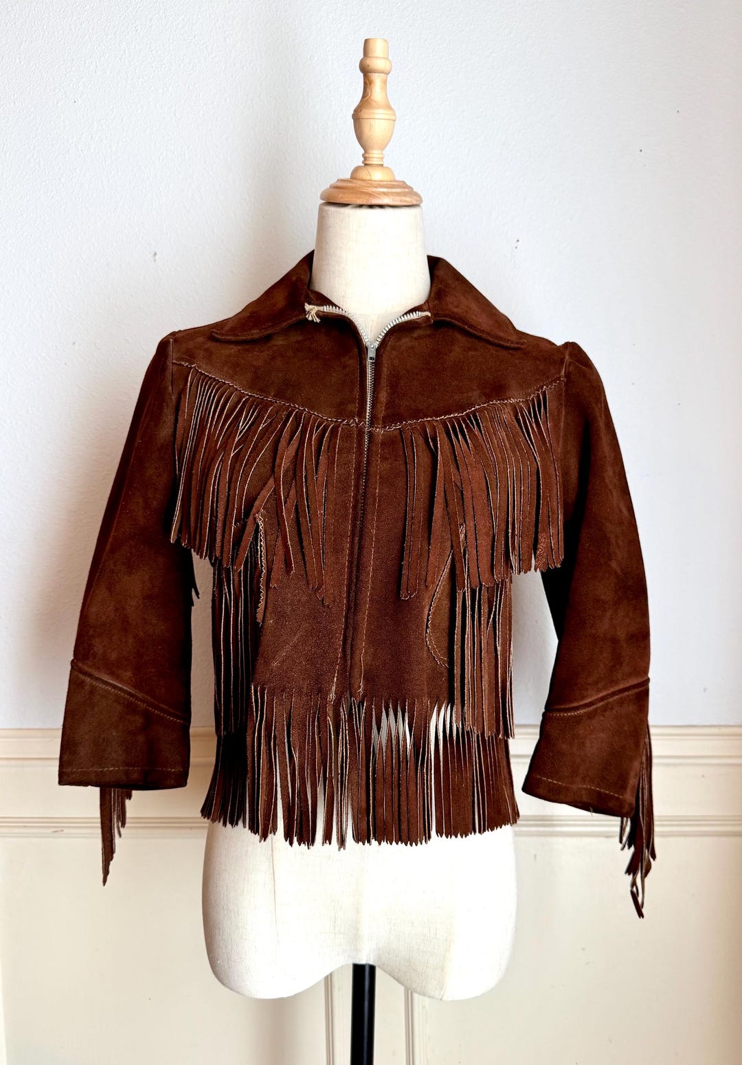 Vintage Late 1960s Moto - Early Boho 1970s Chocolate Brown Suede Jacket ...