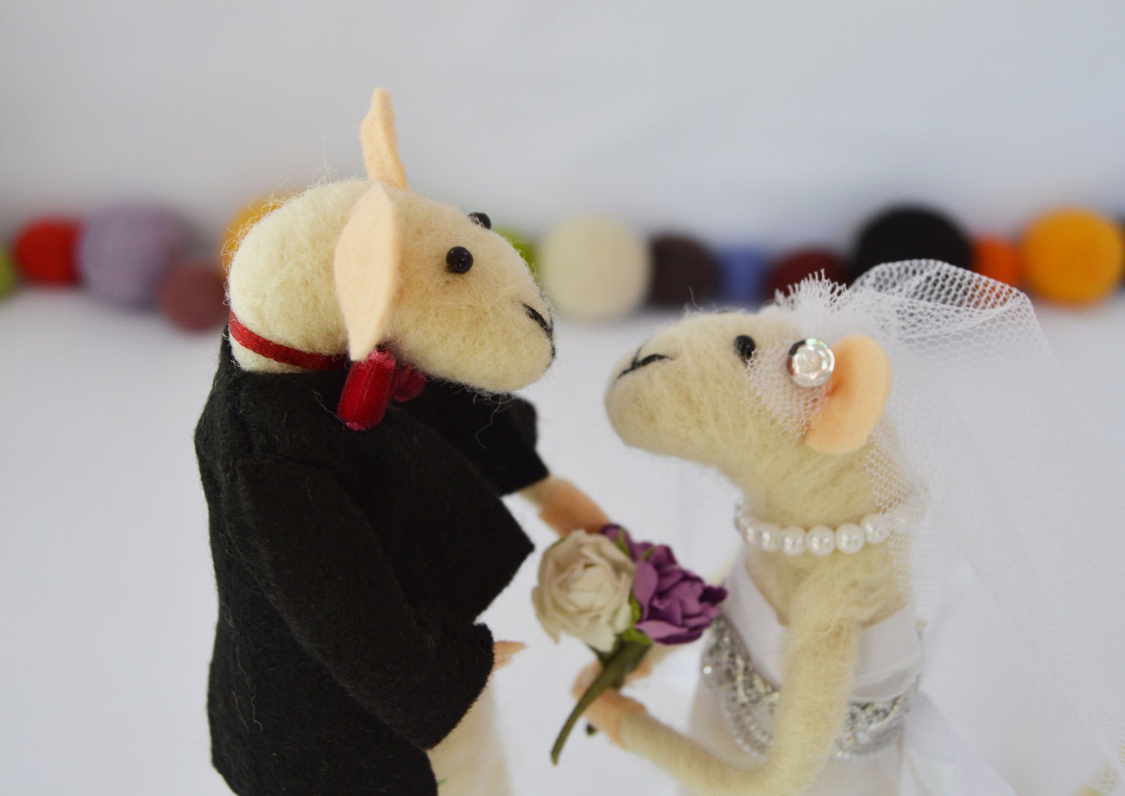 Just Married, Needle Felted Mouse, Felted Mice Wedding, Wedding Cake ...